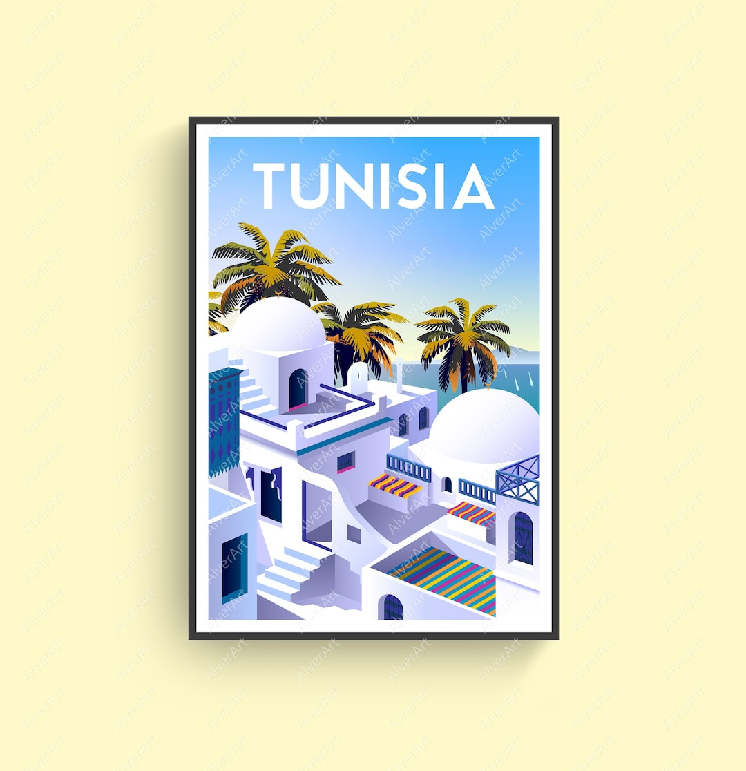 Tunisia Poster, Sidi Bou Said Poster, Africa Poster, Tunisia Travel ...