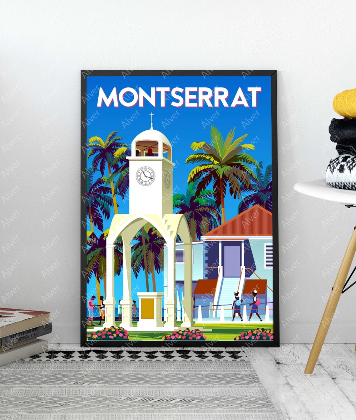 Caribbean Poster Montserrat Poster Tropical Travel Print - Etsy