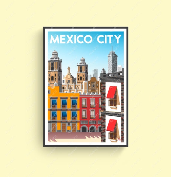 Mexico City Poster Mexico Poster Mexico Travel Print - Etsy