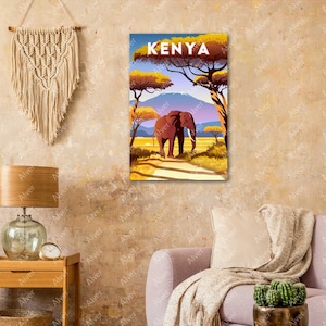 Kenya Poster, Africa Poster, Africa Travel Print, Africa Wall Art ...