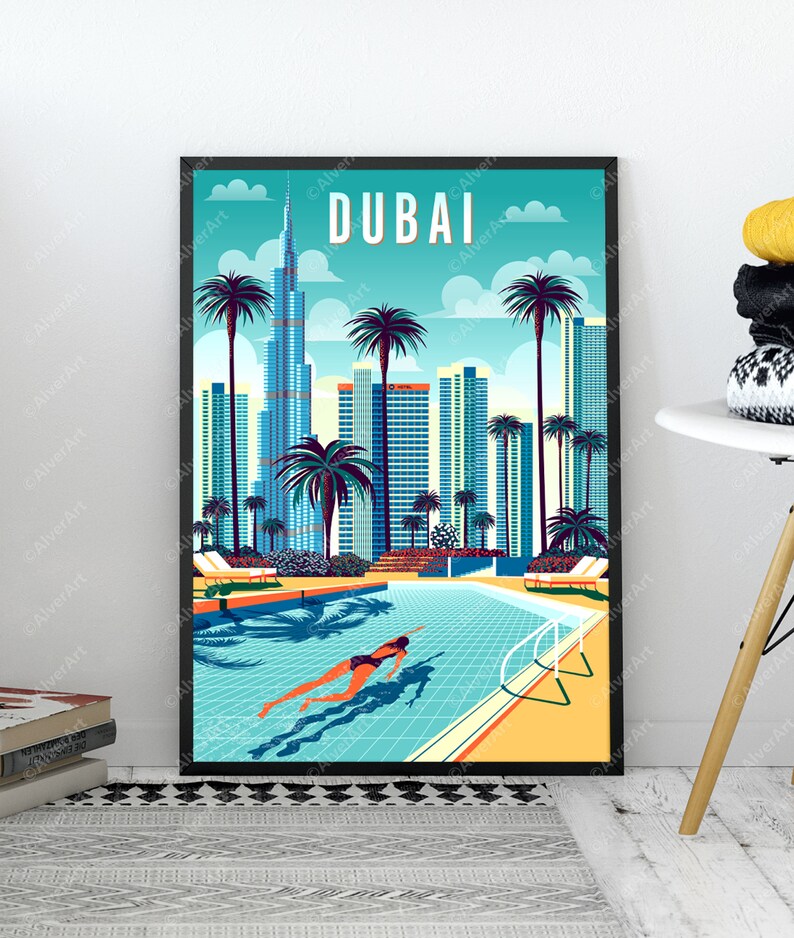 Dubai Poster Asia Poster United Arab Emirates Poster Arabic - Etsy