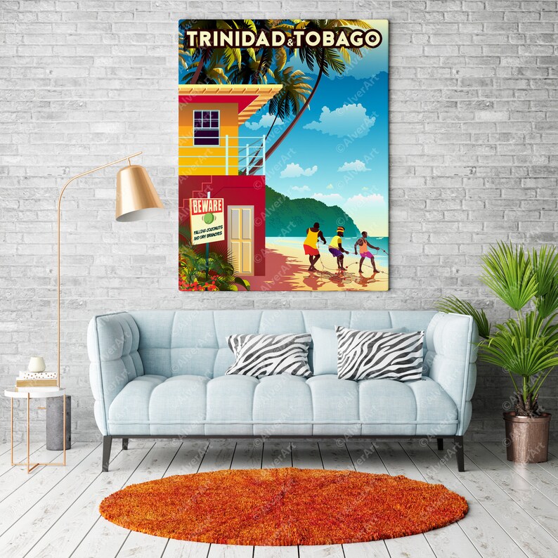 Caribbean Poster Trinidad Tobago Poster Tropical Print - Etsy
