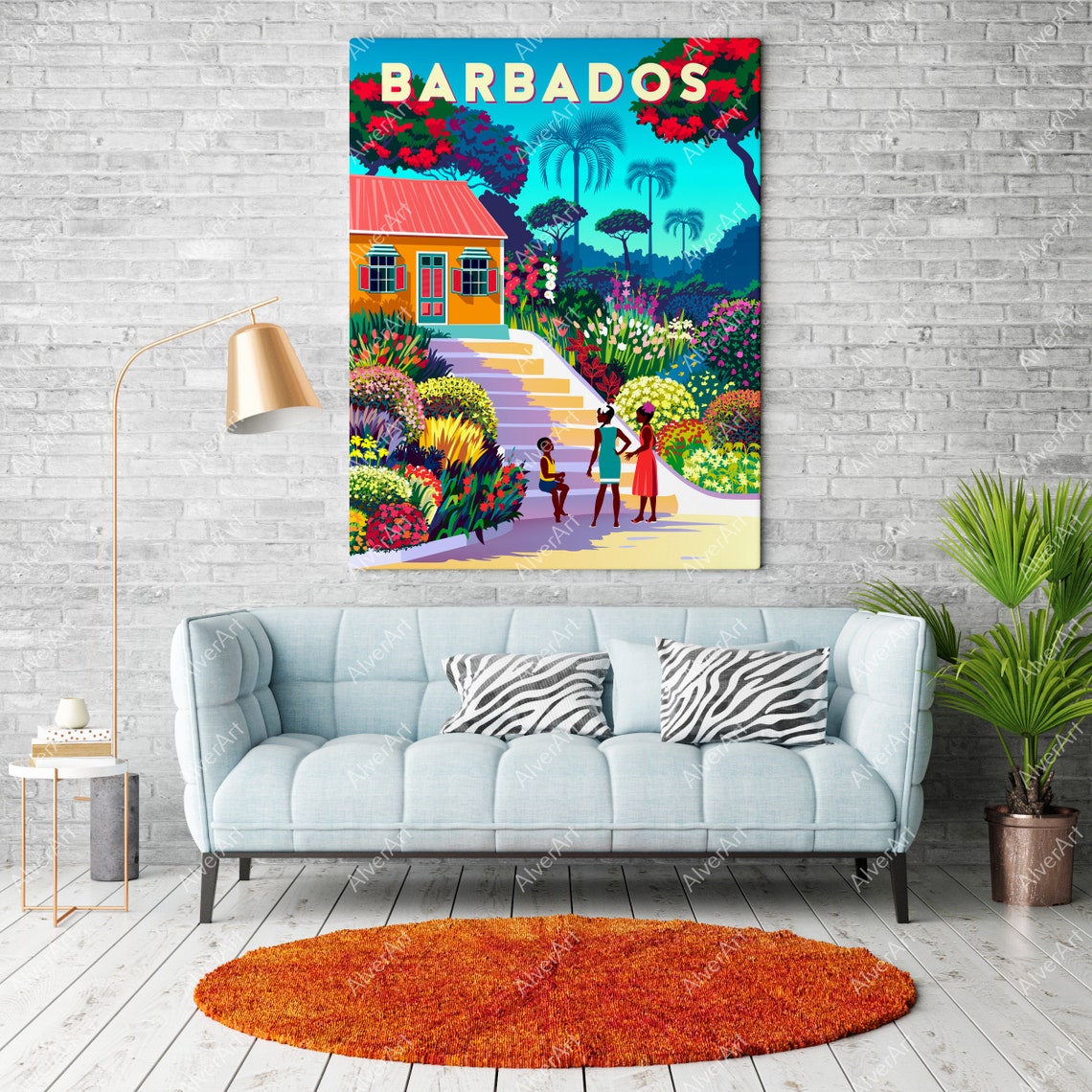 Caribbean Print, Barbados Poster, Tropical Travel Print, Caribbean Wall ...