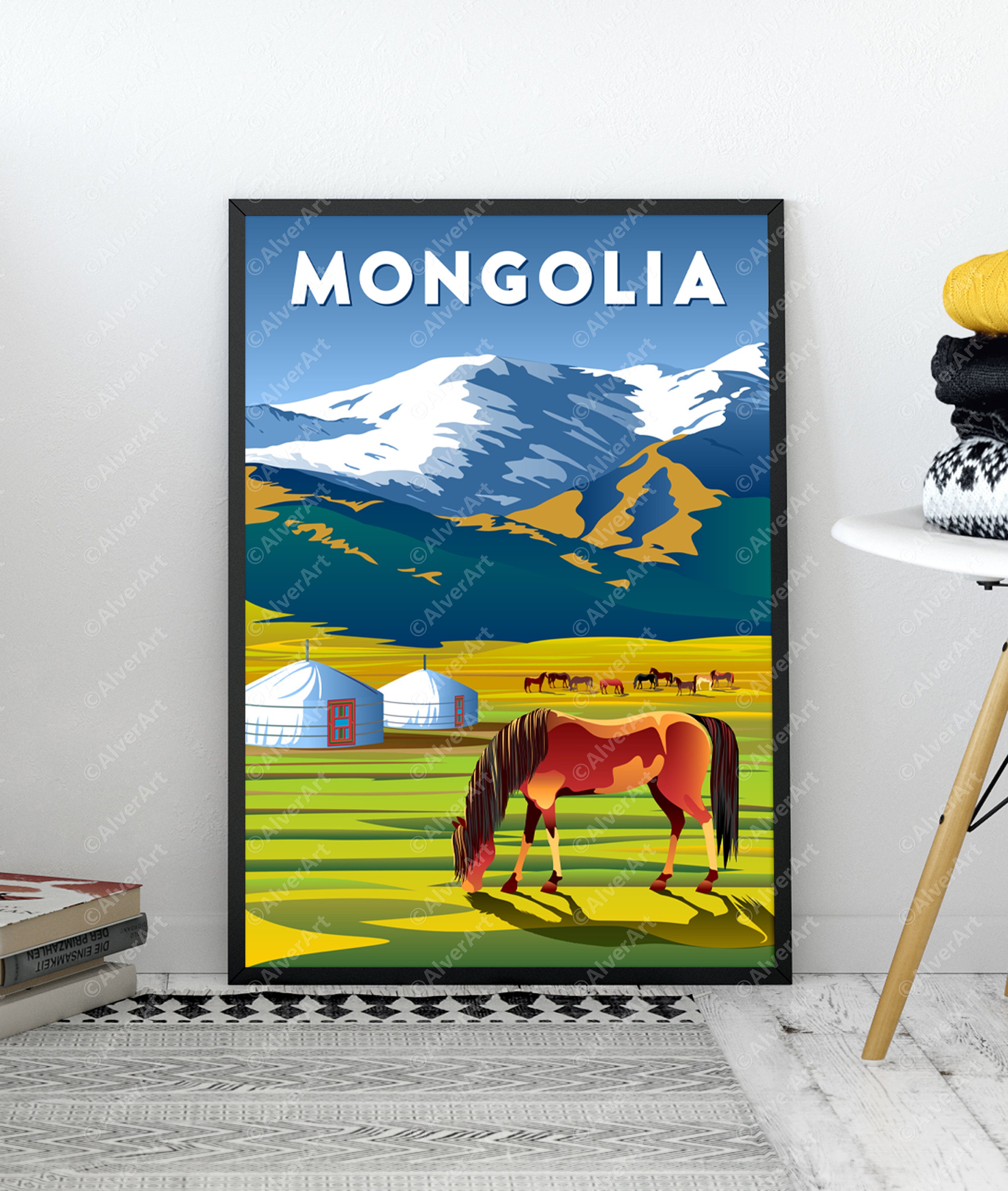 Mongolia Poster Asia Poster Asia Travel Print Asia Wall - Etsy