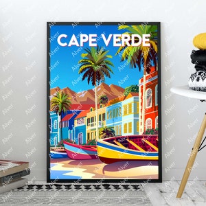 Cape Verde Poster, Cabo Verde Travel Print, Tropical Print, Africa Wall ...