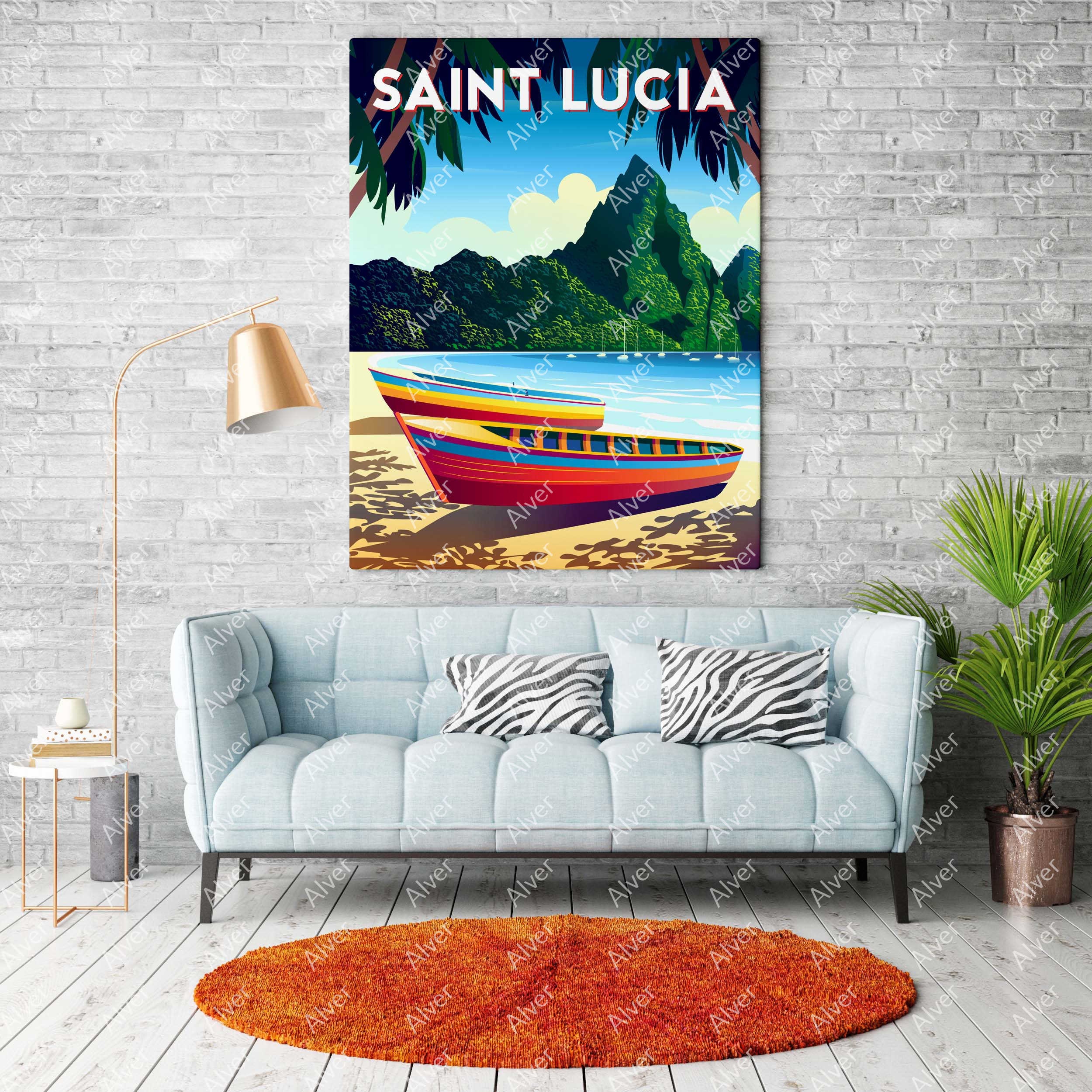 Caribbean Poster Saint Lucia Poster Tropical Print - Etsy