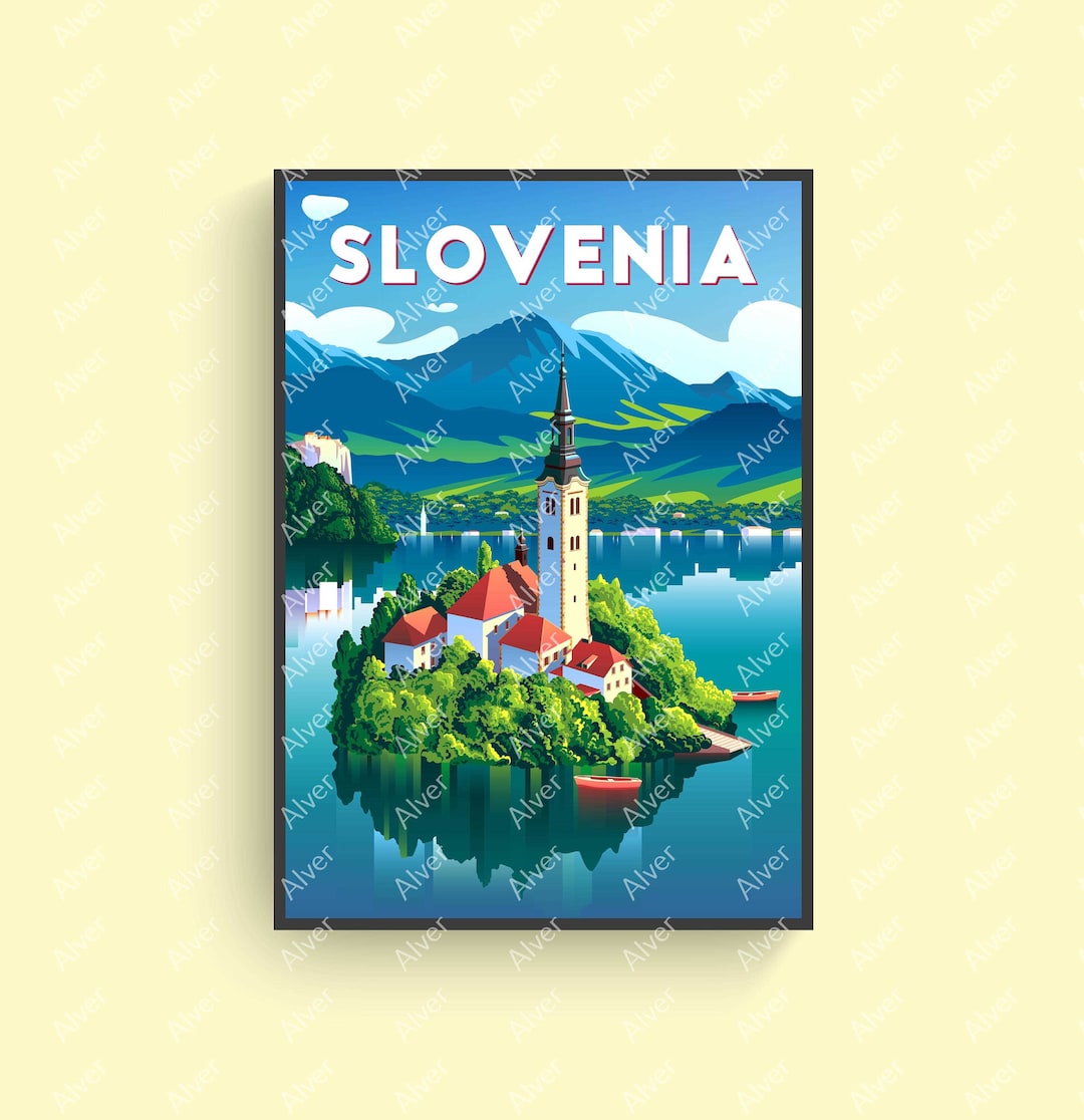 Slovenia Poster, Slovenia Travel Print, Slovenia Wall Art, Digital Art ...