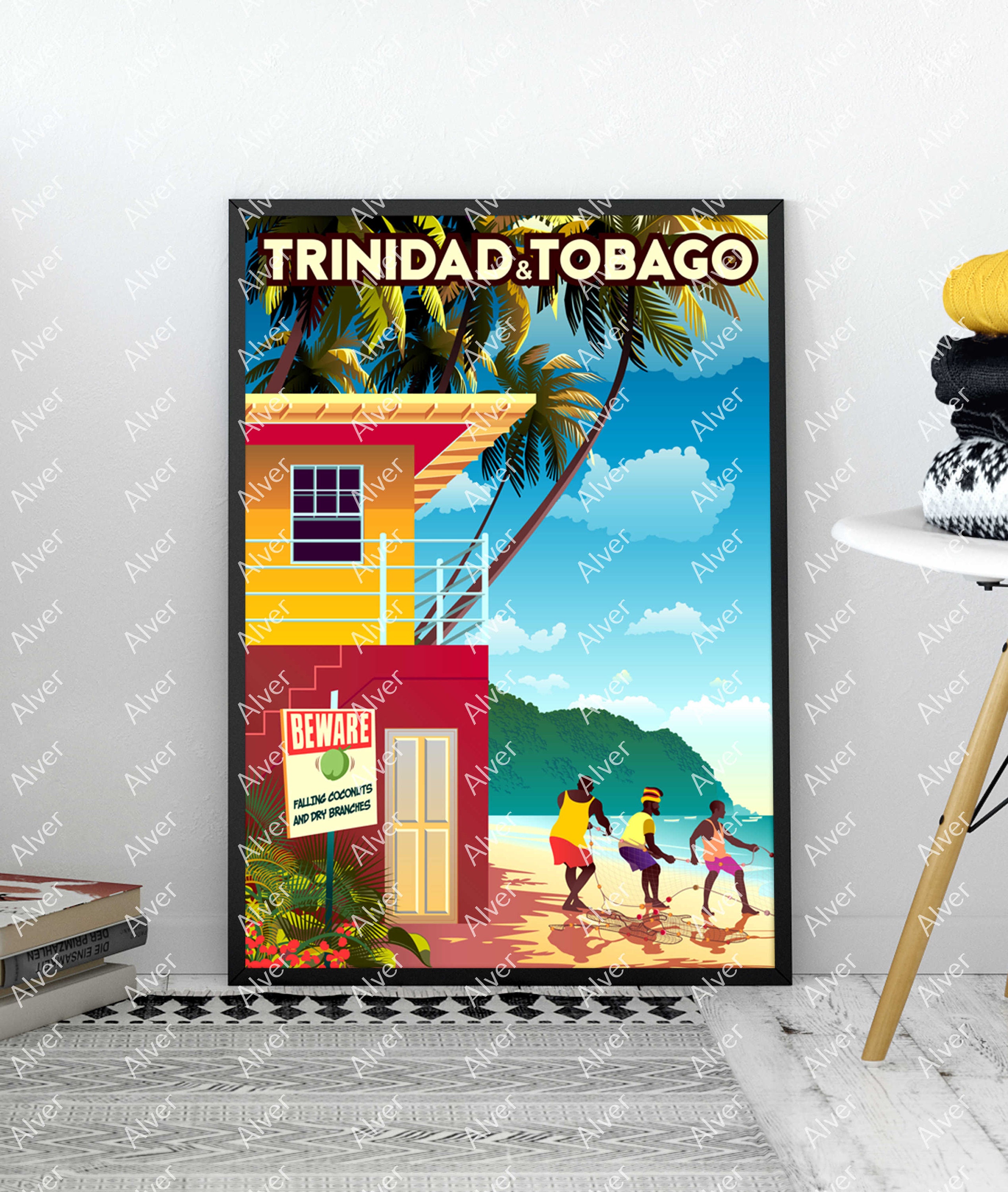 Caribbean Poster, Trinidad Tobago Poster, Tropical Print, Caribbean ...