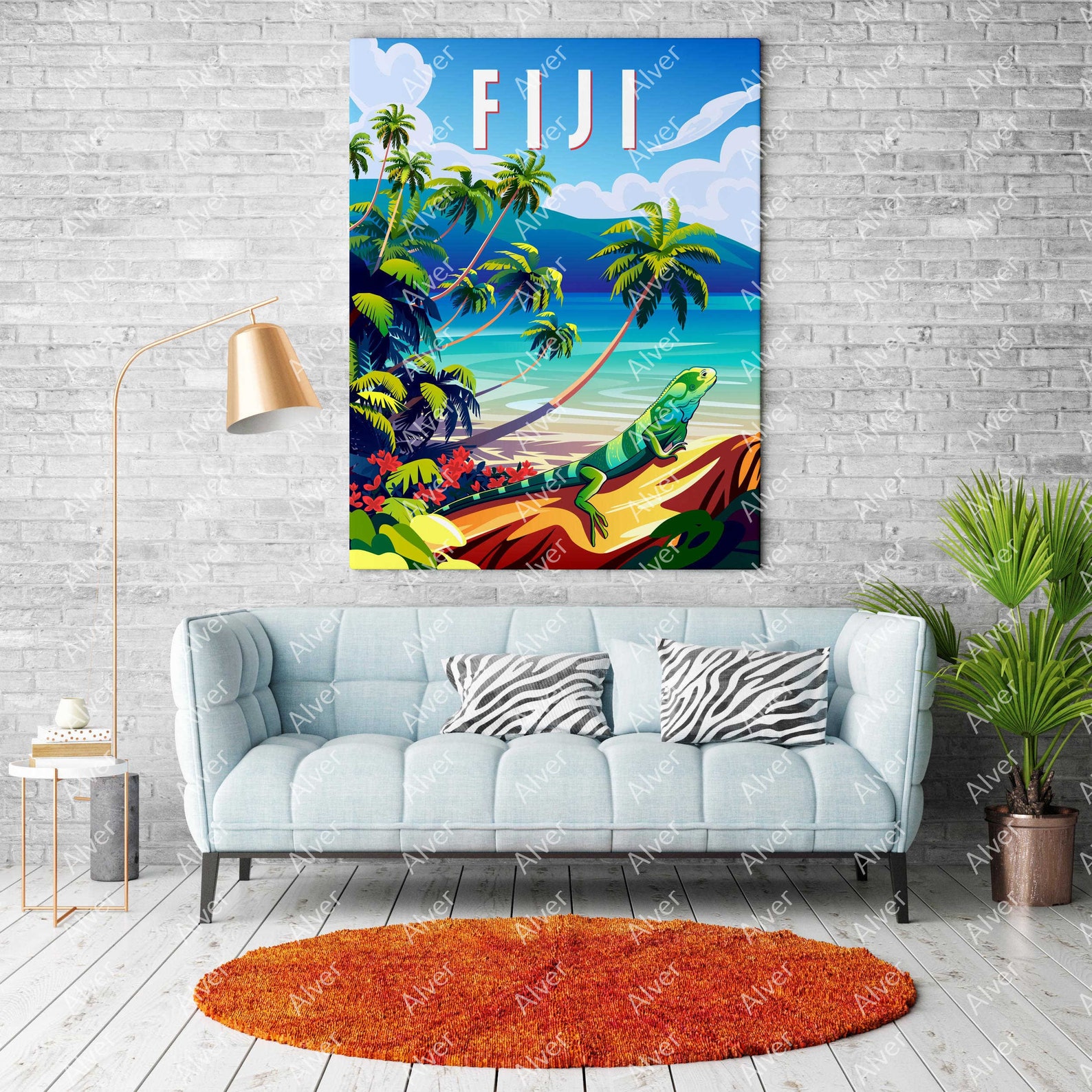 Fiji Poster Tropical Poster Tropical Travel Print Fiji Wall - Etsy