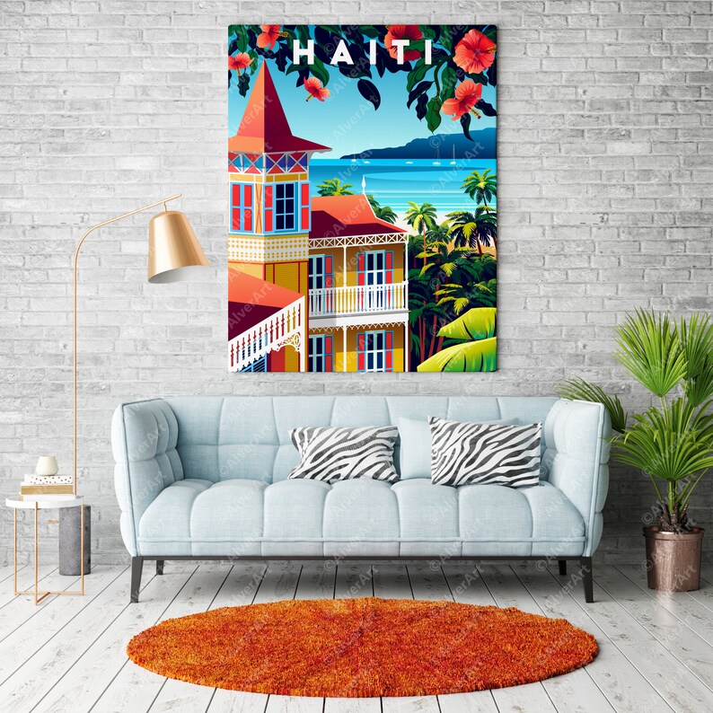 Haiti Poster Caribbean Poster Caribbean Print Tropical - Etsy