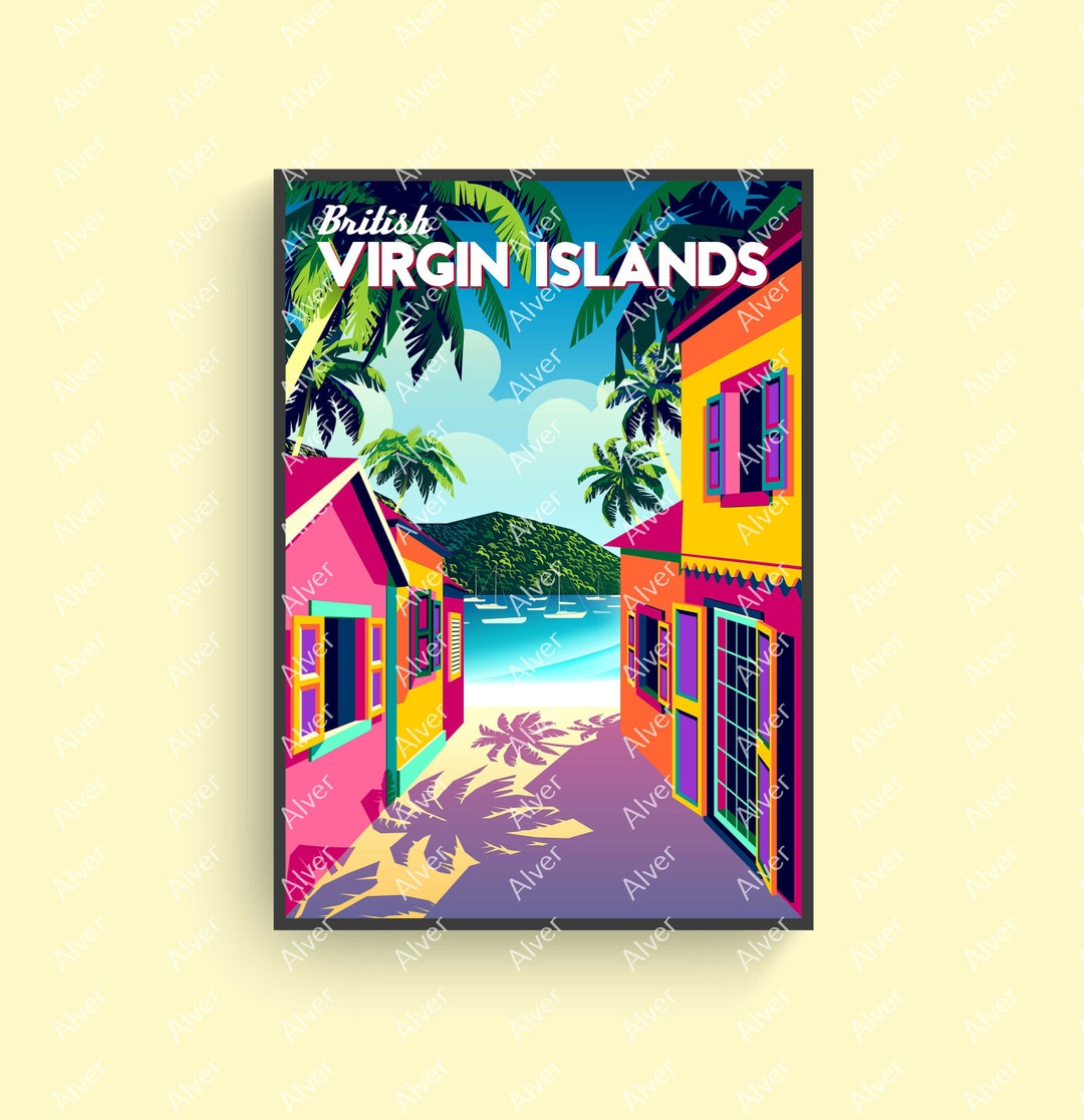 Caribbean Poster, Virgin Islands Poster, Tropical Print, Caribbean ...