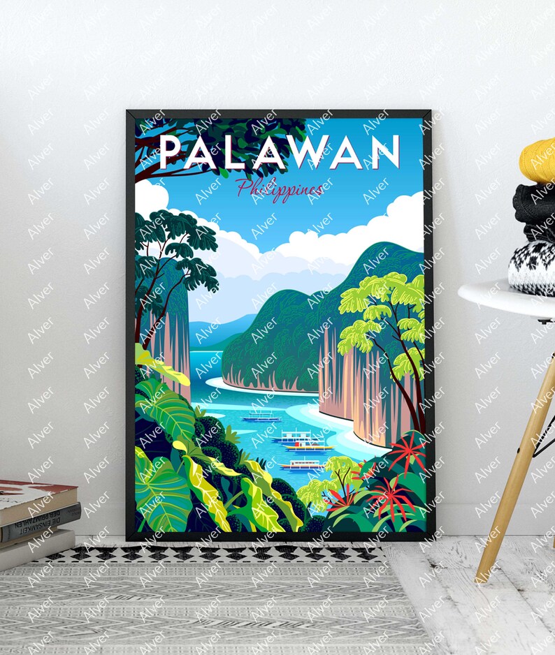 Palawan Poster, Philippines Poster, Tropical Travel Print, Philippines ...