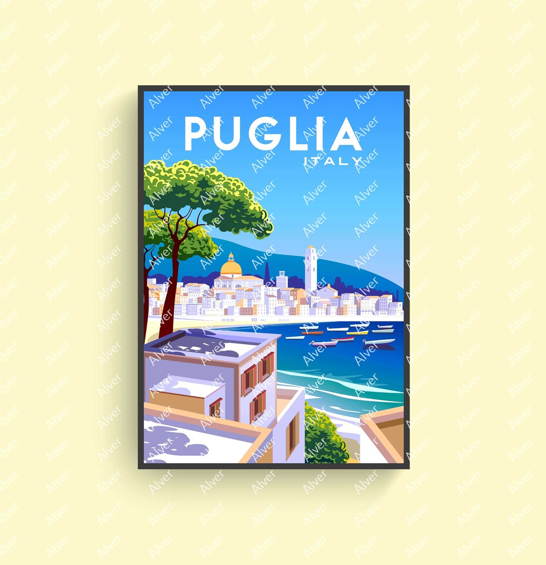 Italy Poster, Puglia Poster, Apulia Print, Italy Wall Art, Digital Art ...