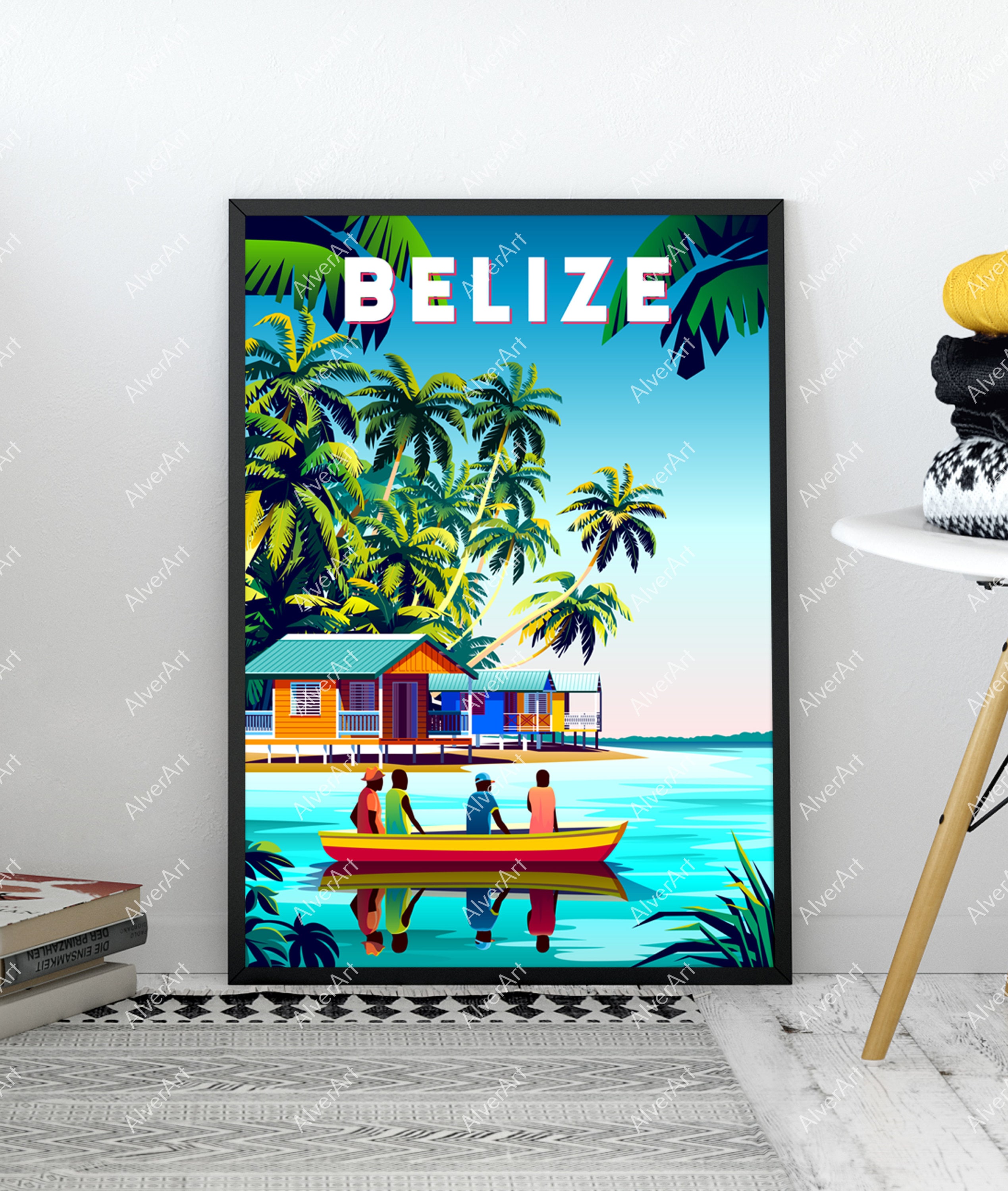 Caribbean Poster Belize Poster Tropical Travel Print - Etsy