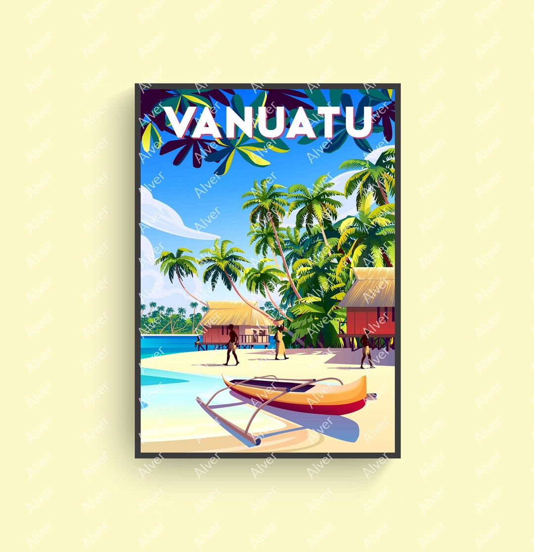 Vanuatu Poster, Tropical Poster, Tropical Travel Print, Vanuatu Wall ...