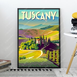 Tuscany Poster, Italy Poster, Tuscany Landscape Print, Italy Wall Art ...