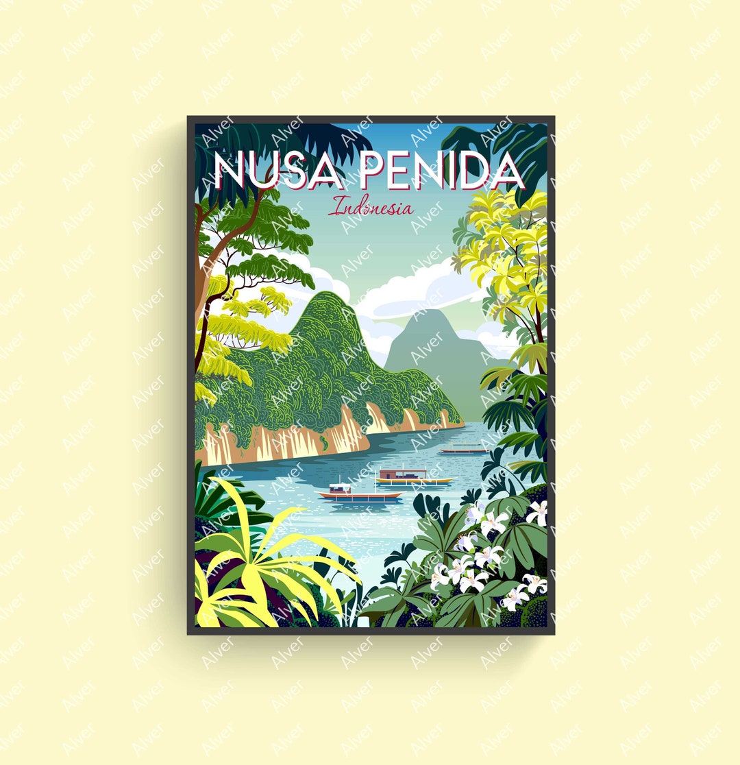 Nusa Penida Poster, Bali Print, Indonesia Poster, Tropical Travel Print ...
