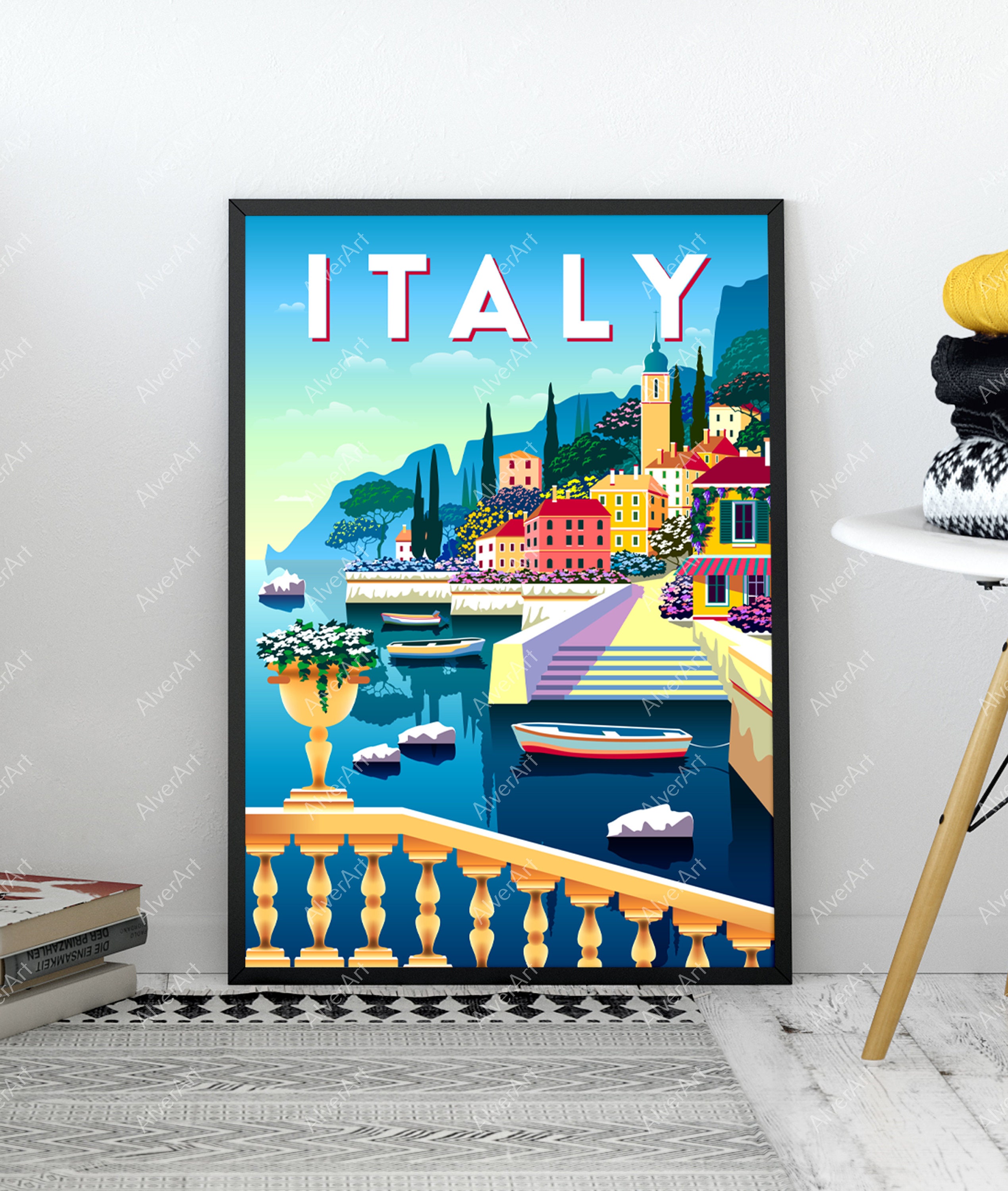 Italy Poster Italy Print Italy Wall Art Mediterranean - Etsy