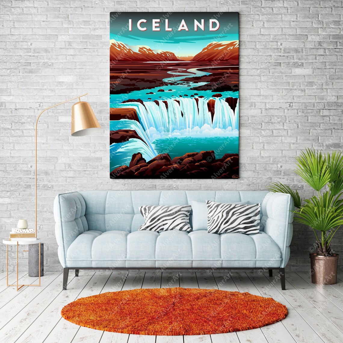 Iceland Poster, Iceland Travel Print, Iceland Wall Art, Mountains ...
