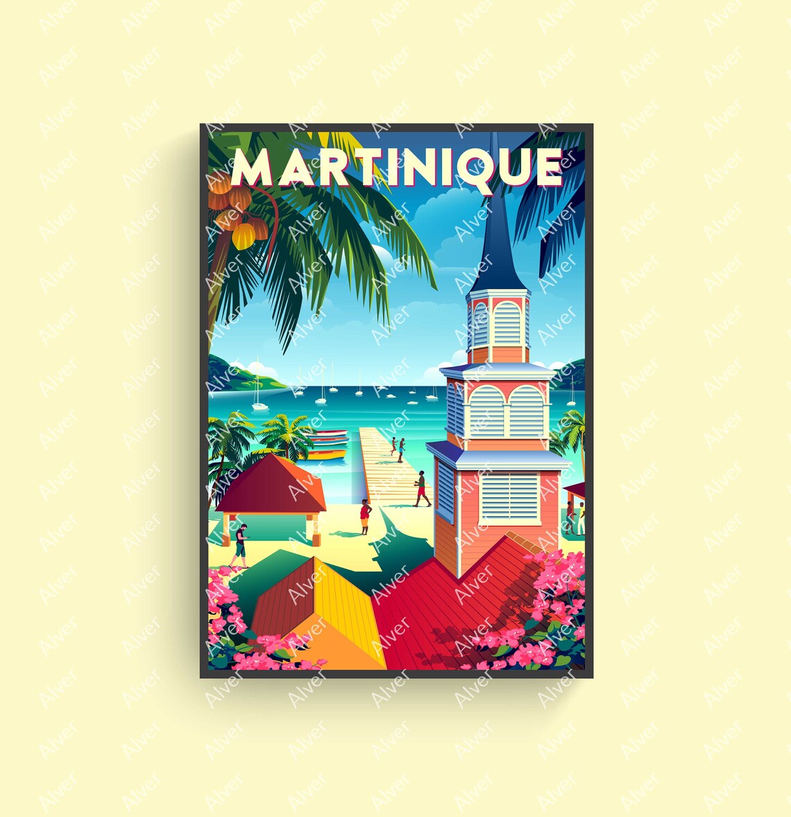 Martinique Poster Caribbean Poster France Poster Tropical - Etsy