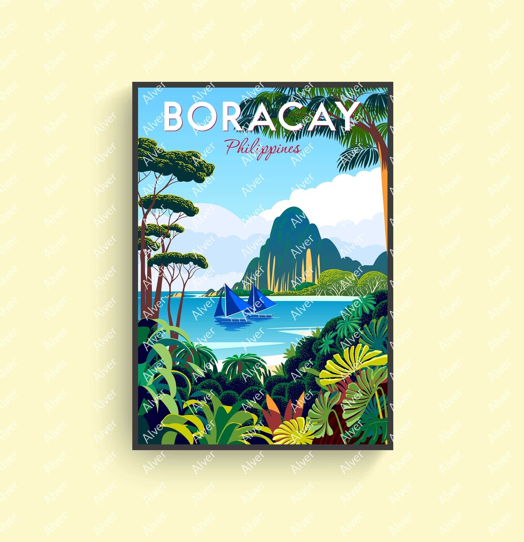 Boracay Poster, Philippines Poster, Tropical Travel Print, Philippines ...