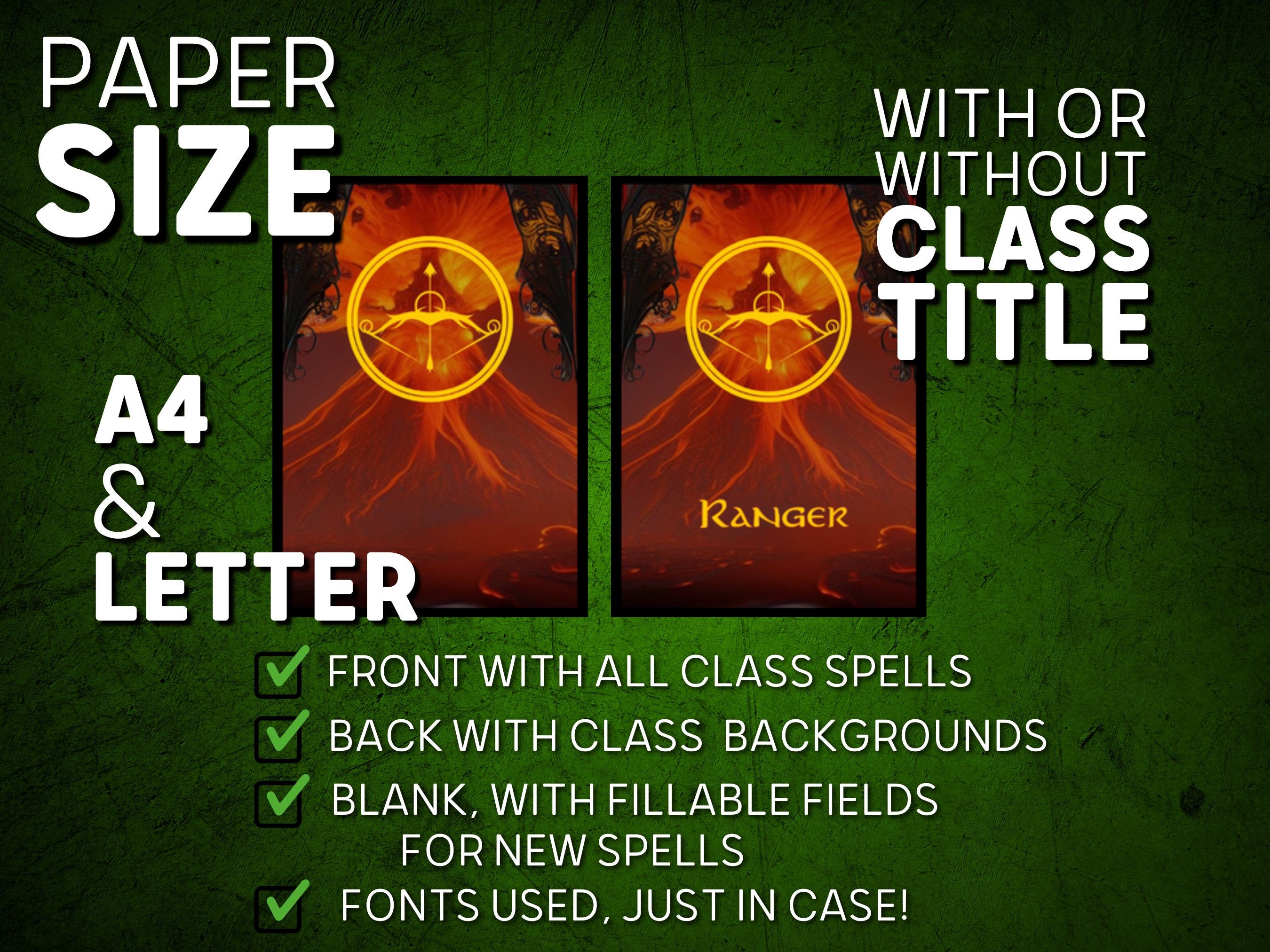 Dnd 5e Spell Cards Pdf for Rangers | Printable Dnd Spell Book | SRD ...