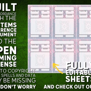 Dnd 5e Spell Cards Pdf for Clerics | Printable Dnd Spell Book | SRD ...