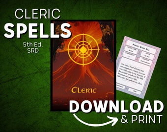 Dnd 5e Spell Cards Pdf for Paladins | Printable Dnd Spell Book | SRD Basic Rules | D&D ...