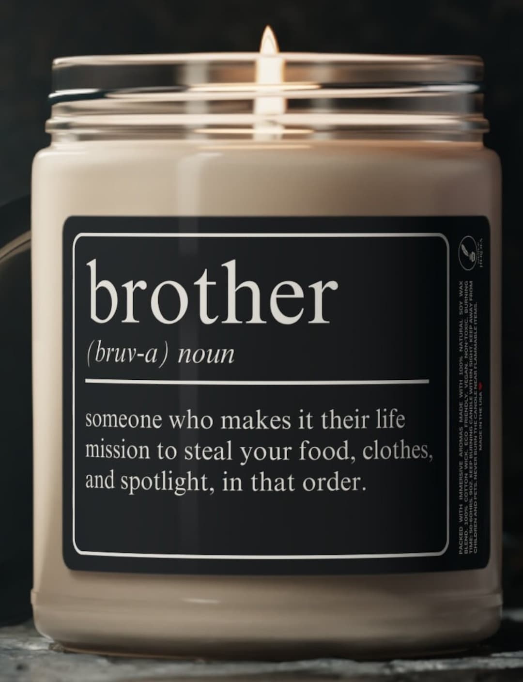 Brother Gift, Funny Brother Gift, Gift for Brother, Sibling Gift Candle ...