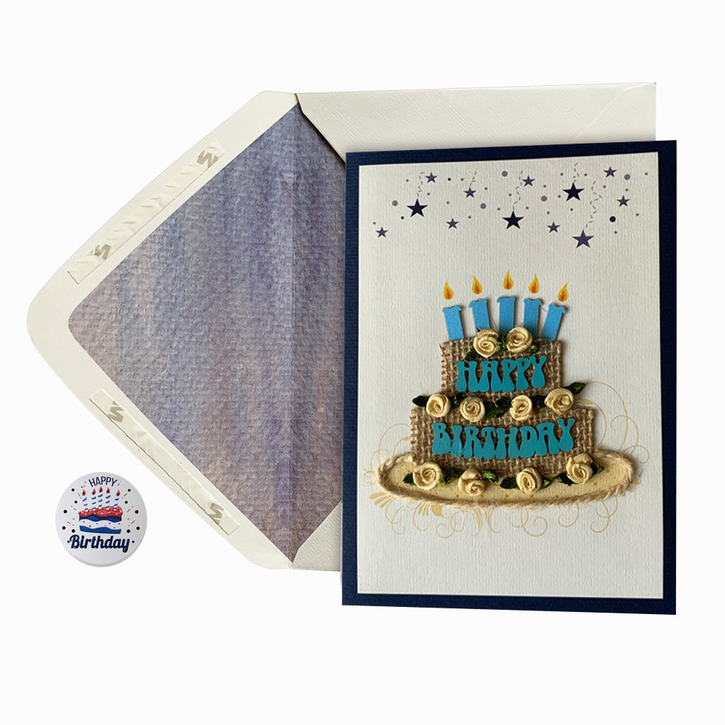 Happy Birthday Hand Finished Pop up Card Happy Birthday Rope Cake 12 X ...