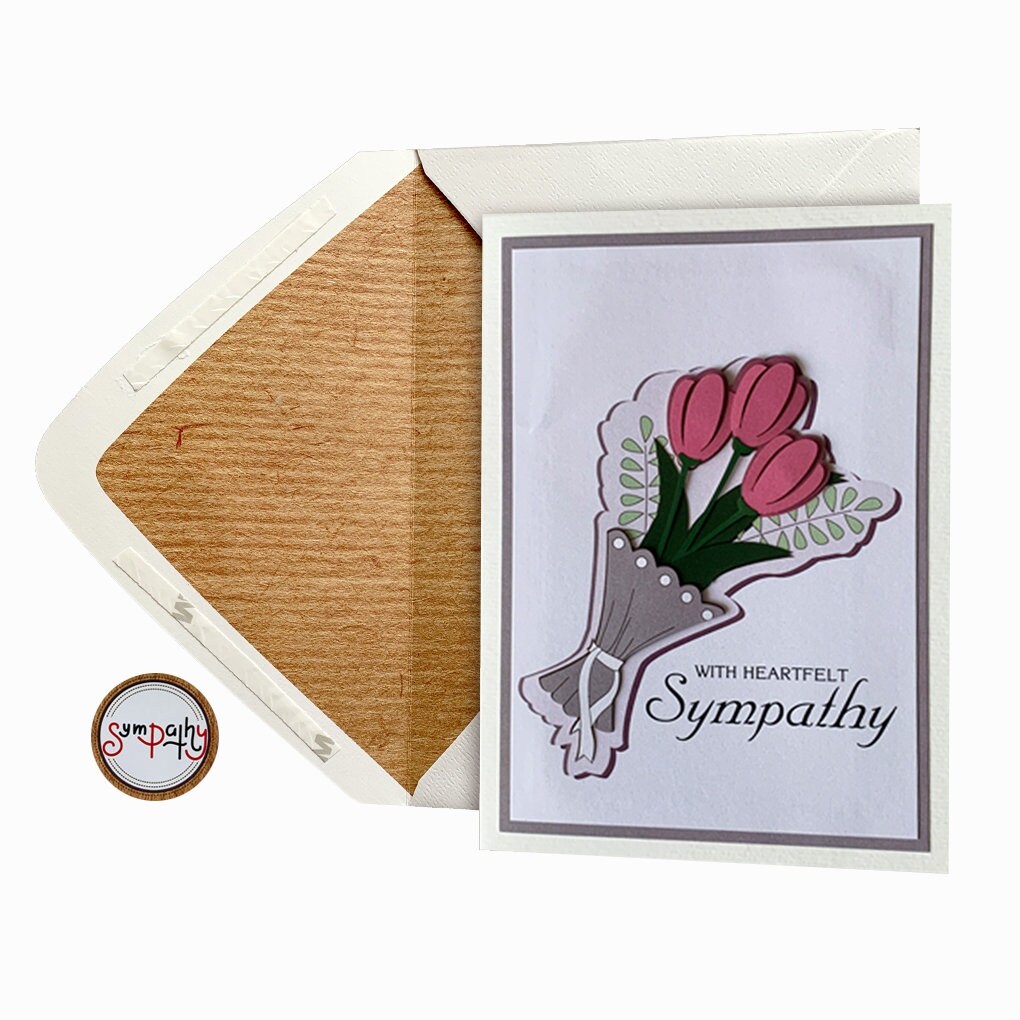 With Heartfelt Sympathy Hand Finished Greeting Card 12 X 17cm - Etsy