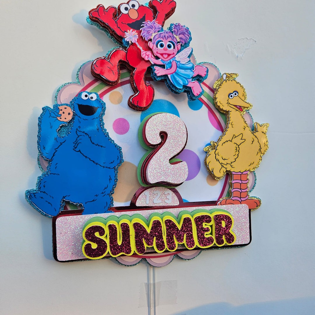 Elmo Cake Topper, Kids Birthday Cake Topper, Sesame Street Cake Topper ...