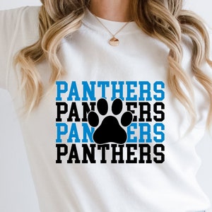 Panthers Football SVG PNG, Panthers Paws, Panthers Team Mascot, School ...