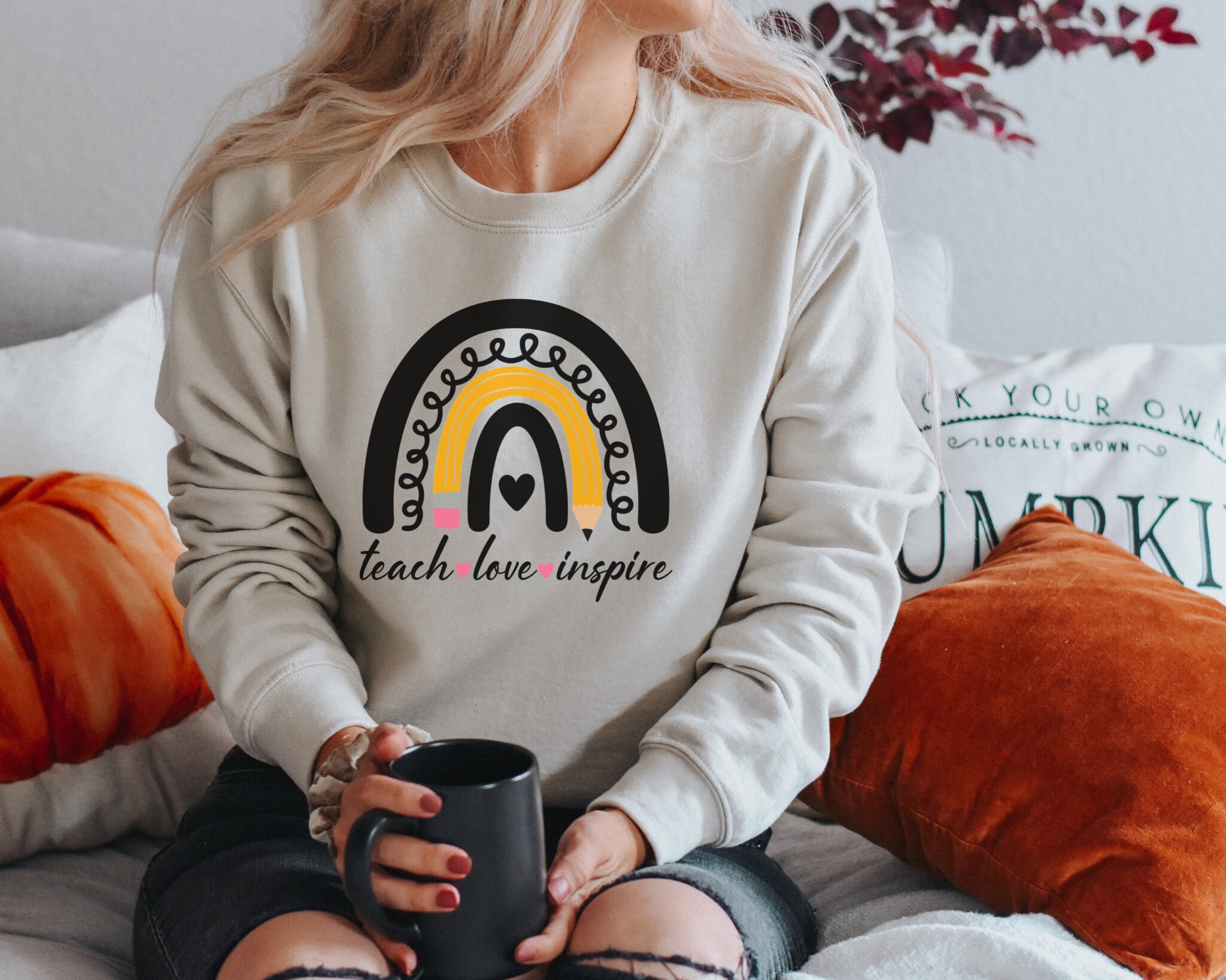 Teach Love Inspire SVG PNG School Rainbow Svg Cut File - Etsy