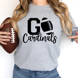 Cardinals Football SVG PNG, Go Cardinals, Football Shirt Svg, School ...
