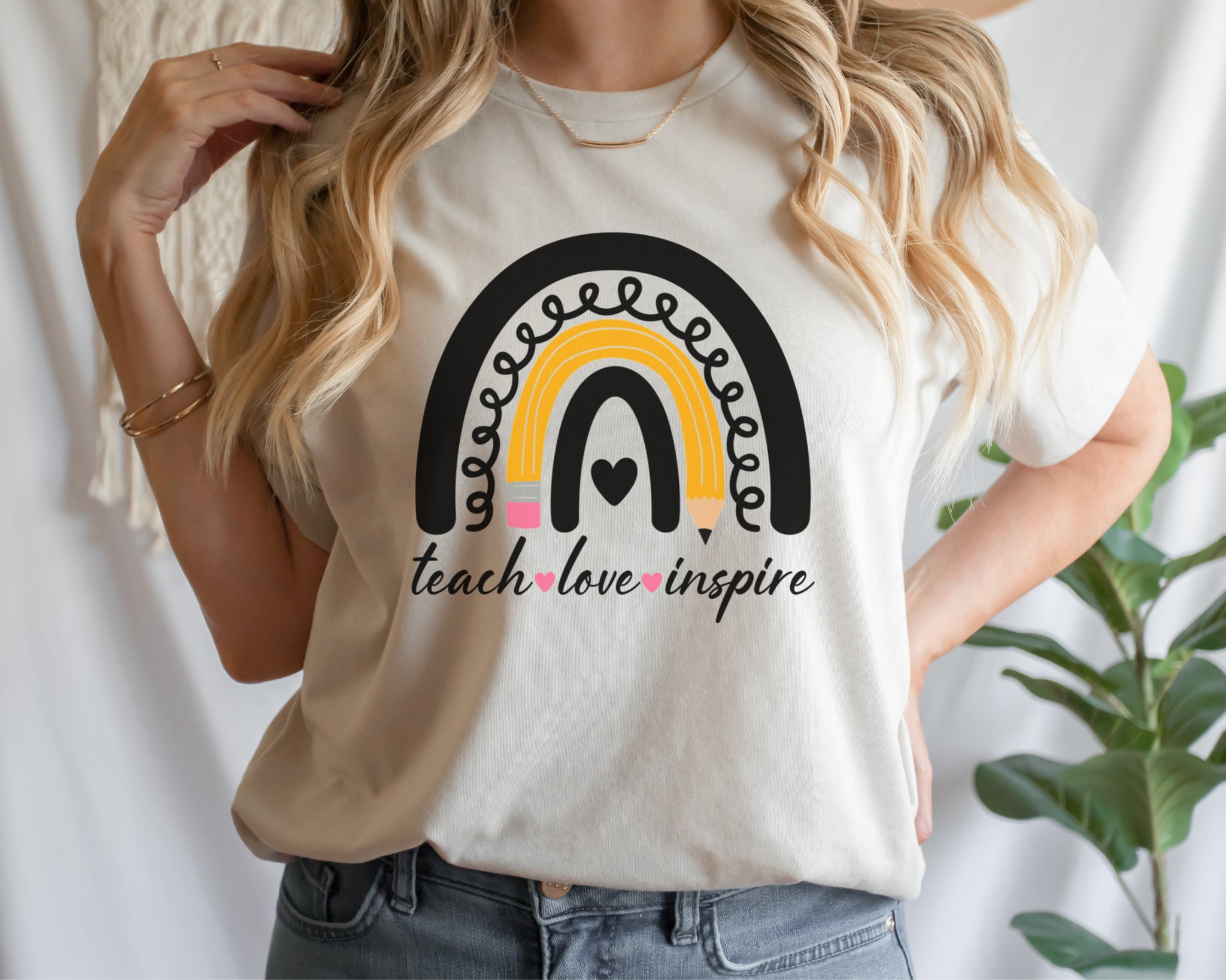 Teach Love Inspire SVG PNG School Rainbow Svg Cut File - Etsy