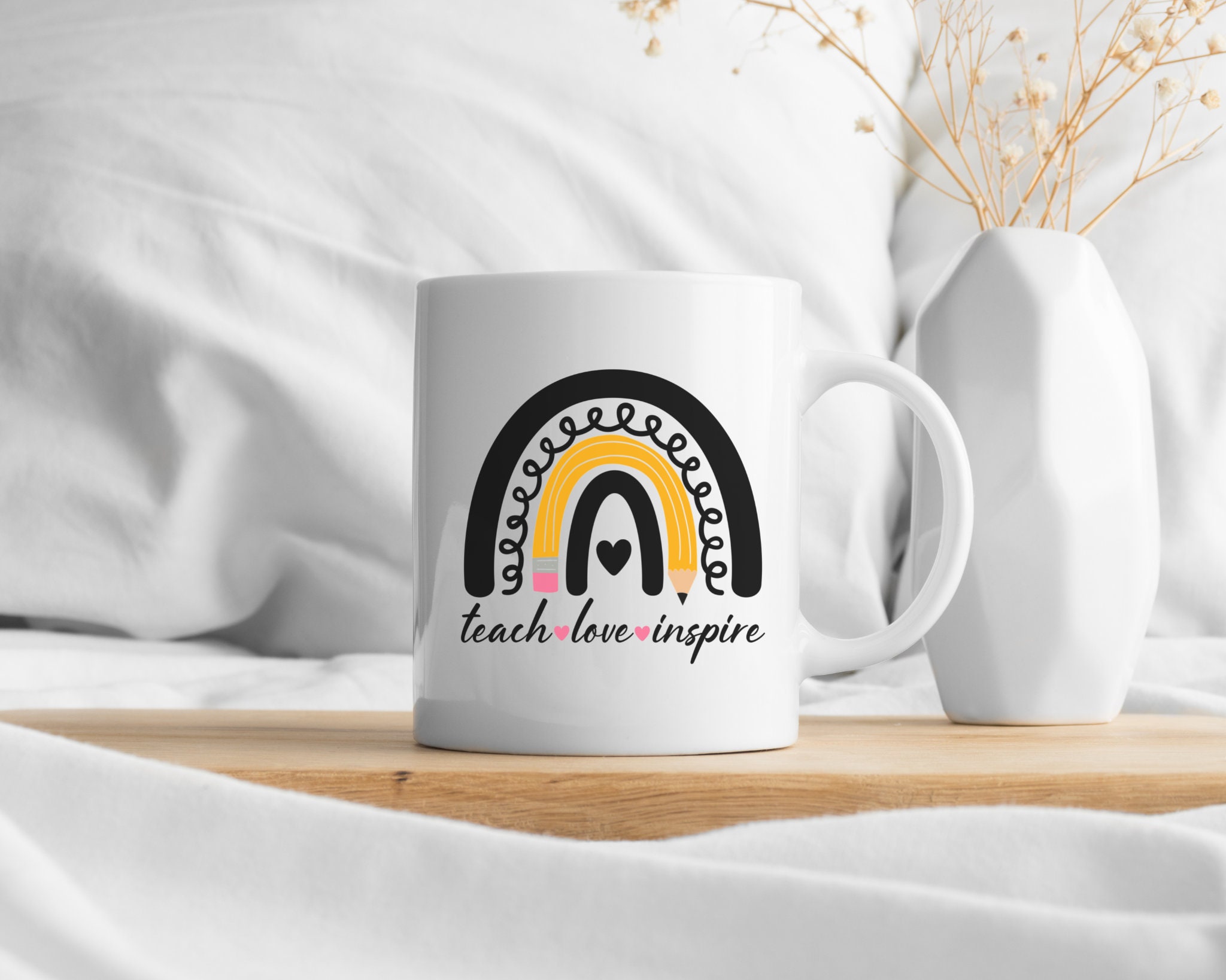 Teach Love Inspire SVG PNG School Rainbow Svg Cut File - Etsy