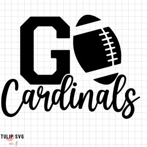 Cardinals Football SVG PNG, Go Cardinals, Football Shirt Svg, School ...