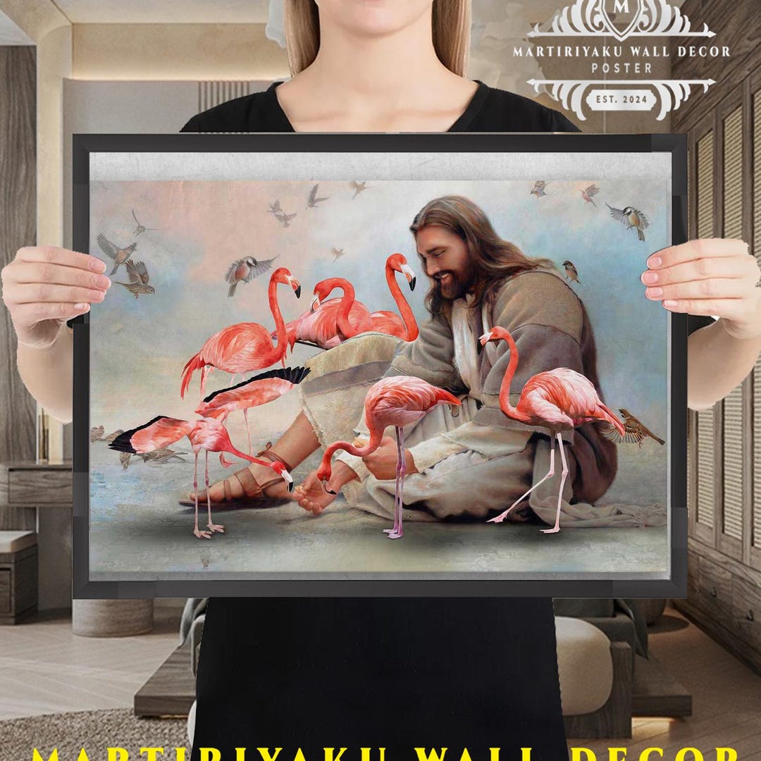 Flamingo God Jesus Bird Lover Poster - Etsy
