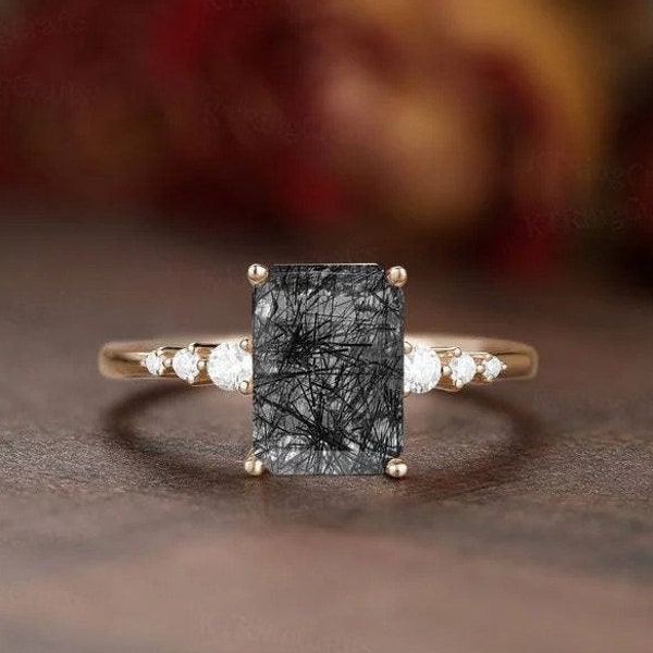 Rutilated Quartz Engagement Ring - Etsy