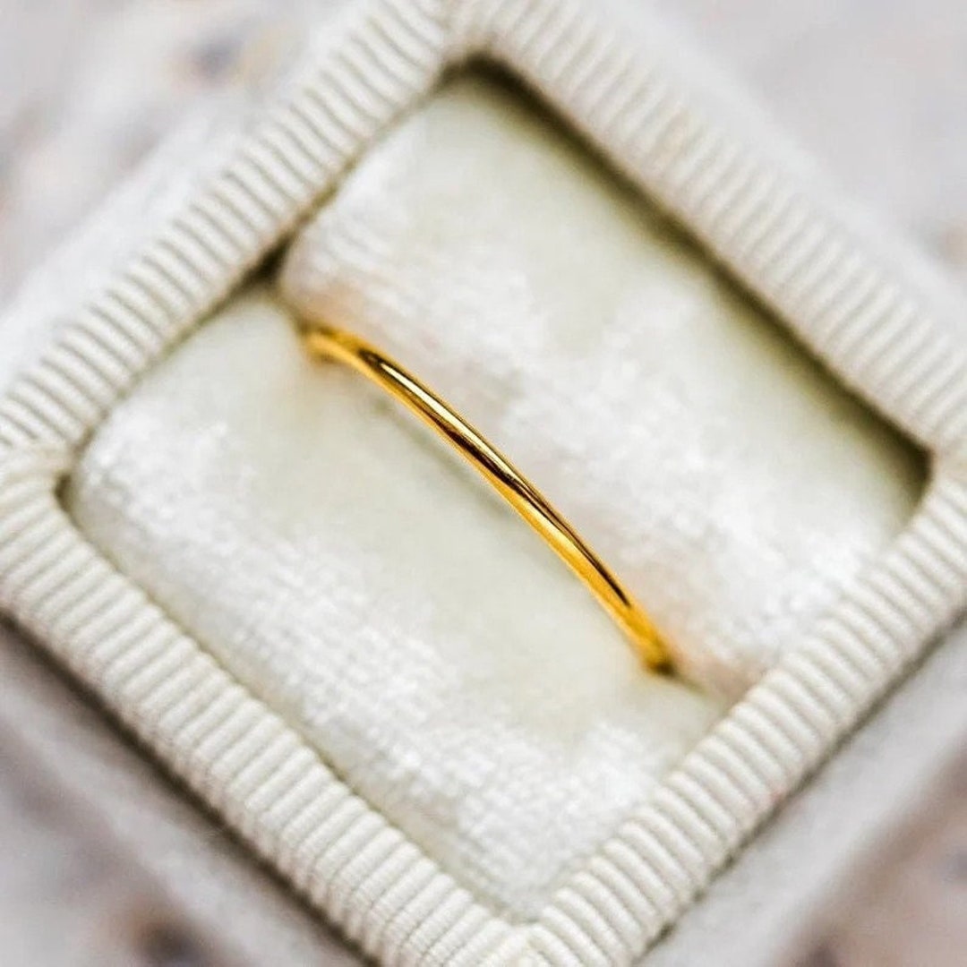 14K Solid Gold Band-10k Gold Band Ring-sterling Silver Ring-dainty Band ...