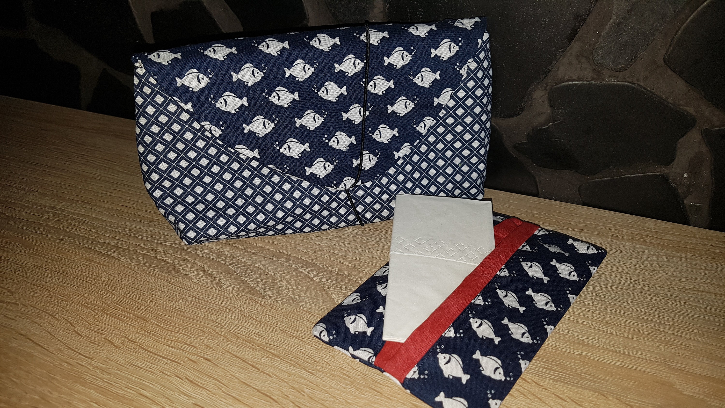 Bag Set "fish", Clutch + Tatüta, Modern, Maritime, Gift Idea, Pencil ...