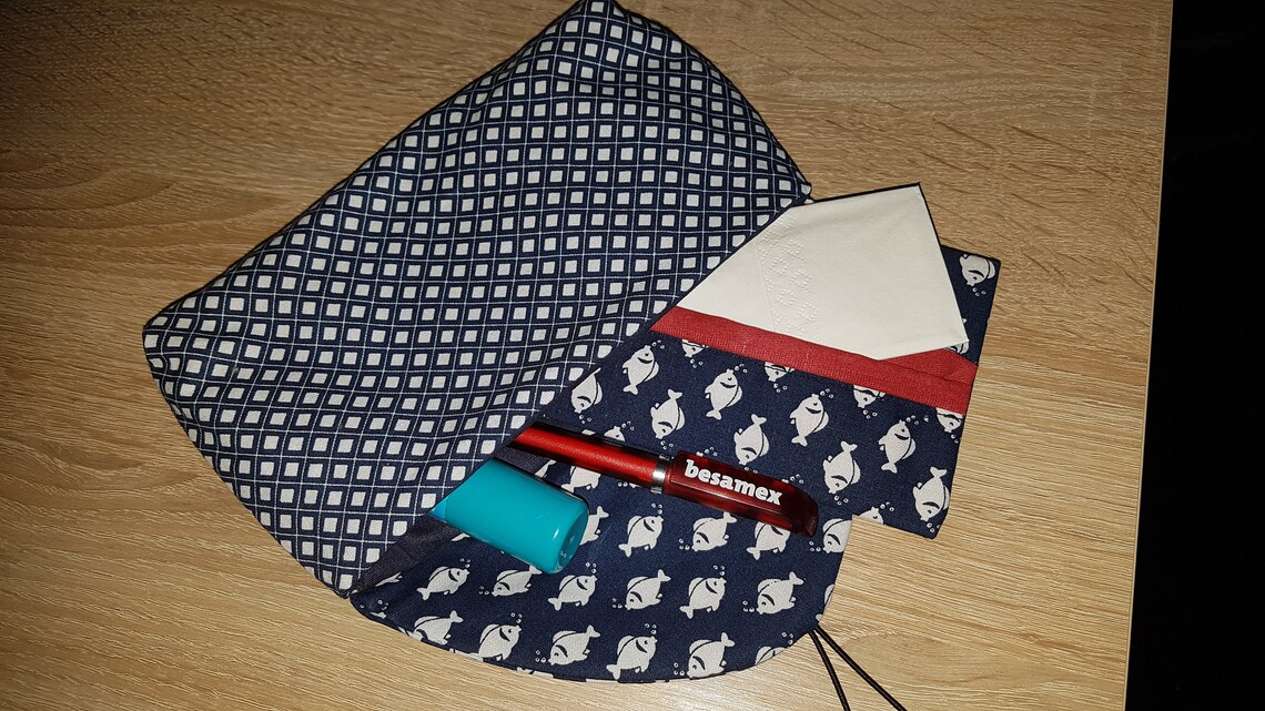 Bag Set "fish", Clutch + Tatüta, Modern, Maritime, Gift Idea, Pencil ...