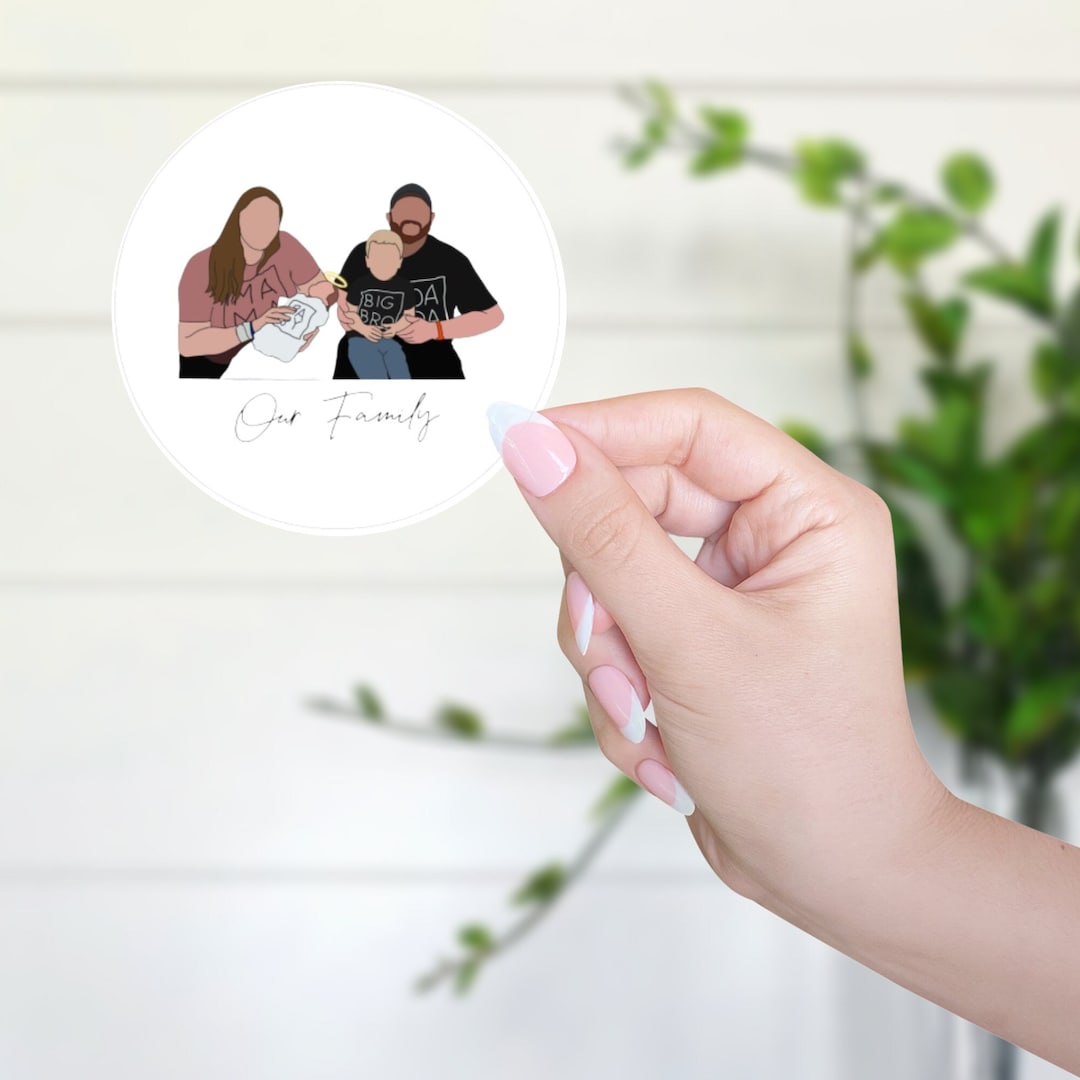 CUSTOM PERSONALIZED Stickers Family Portrait, Memorial, Turn Any Photo ...