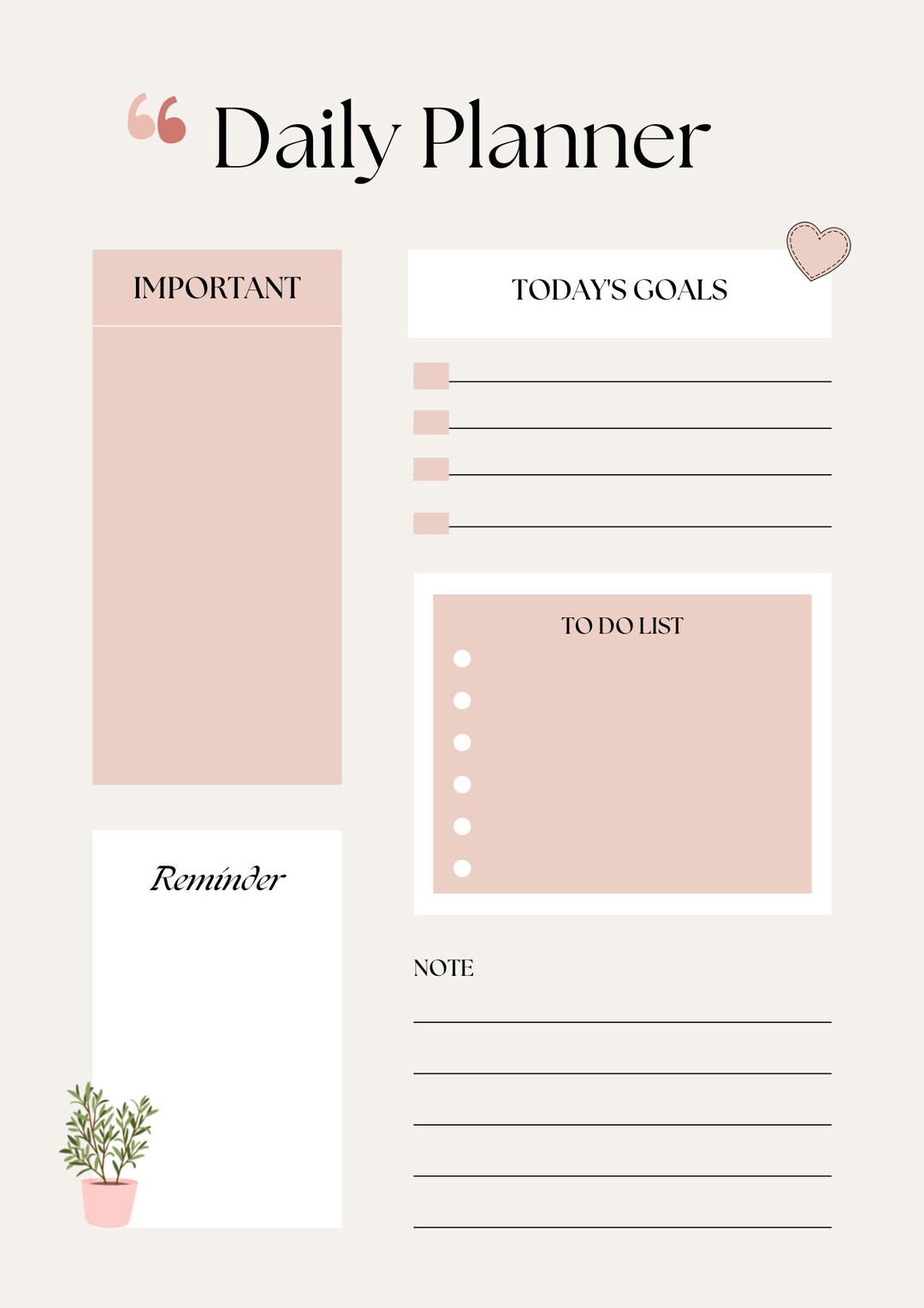 Daily to Do Planner, Instant Download, Printable Planner - Etsy