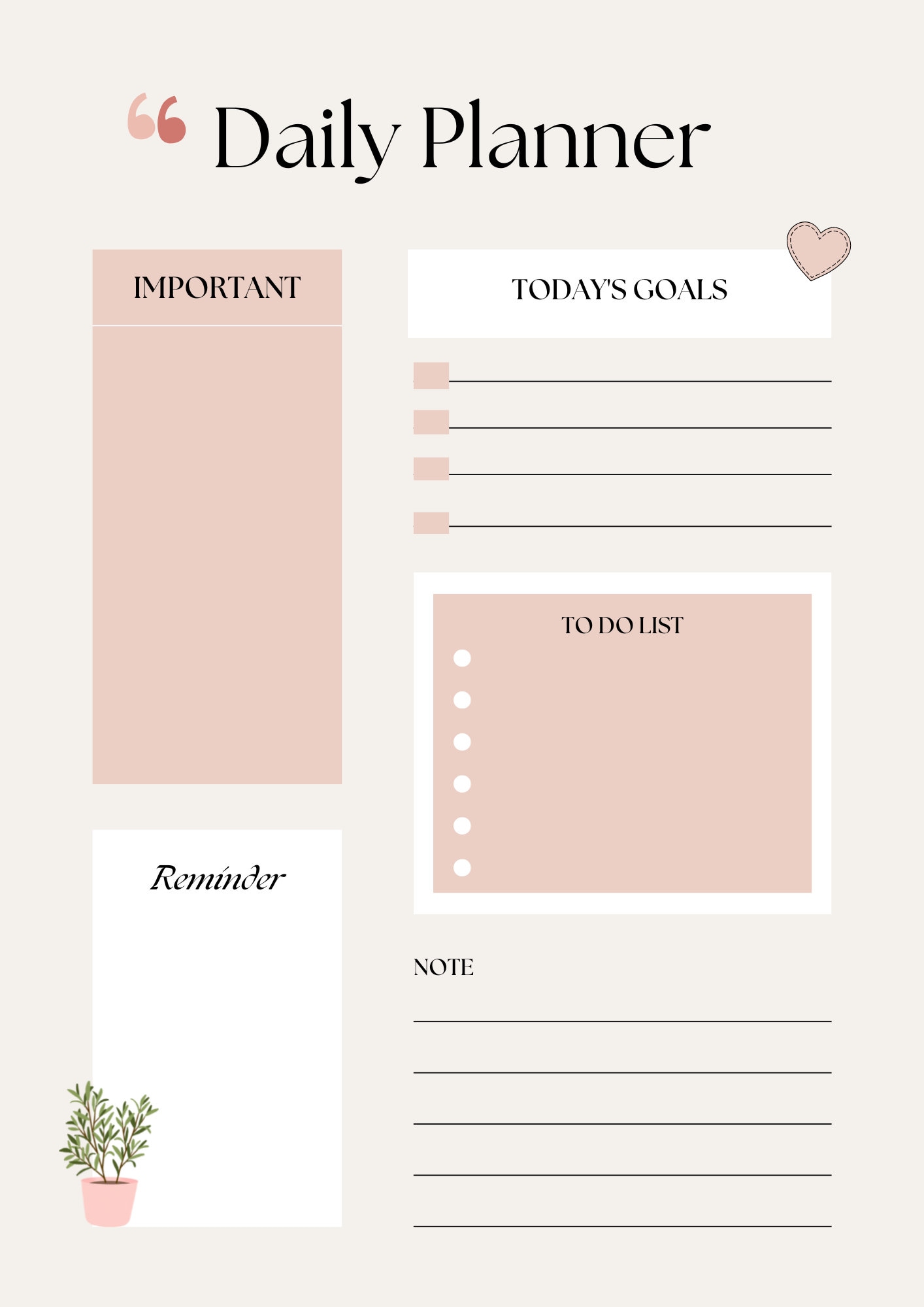Daily to Do Planner, Instant Download, Printable Planner - Etsy
