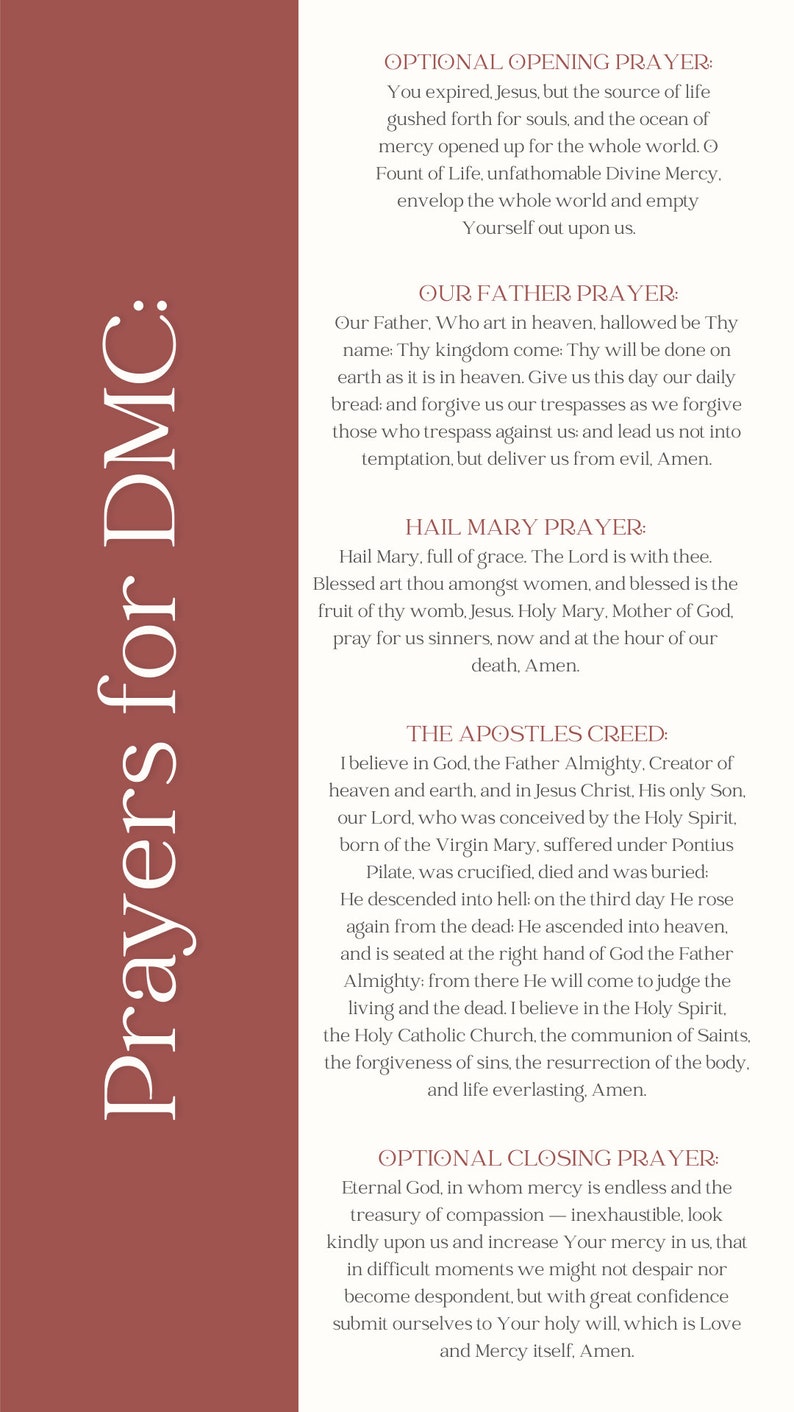How to Pray the Divine Mercy Chaplet - Etsy
