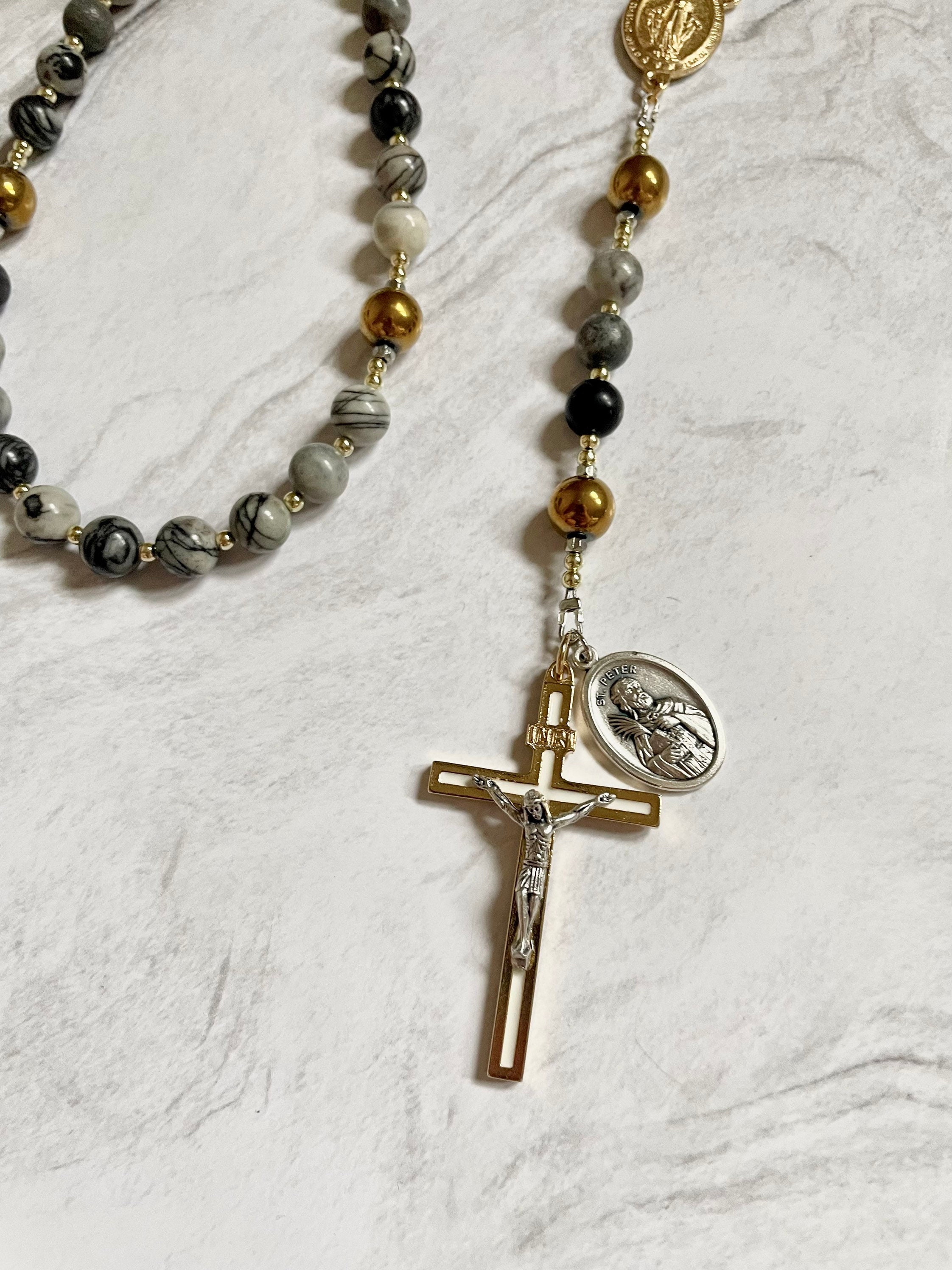 The Rock, the Key - St. Peter Rosary - Etsy