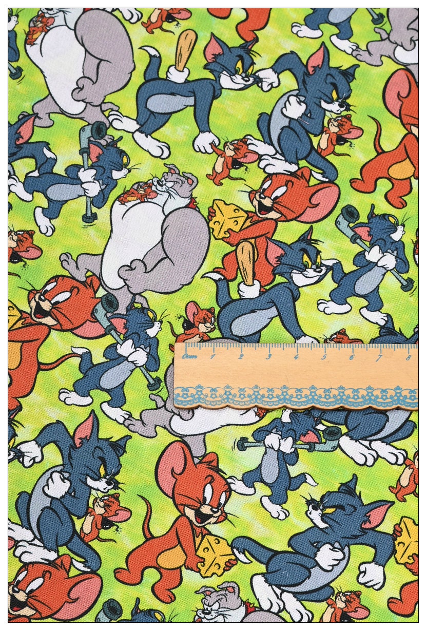 Tom & Jerry Foes Forever Fabric Jerry Camelot Cartoon Anime - Etsy