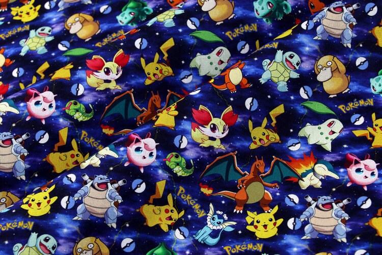 Pokemon Fabric Pikachu Fabric Pocket Monster Fabric Cartoon - Etsy